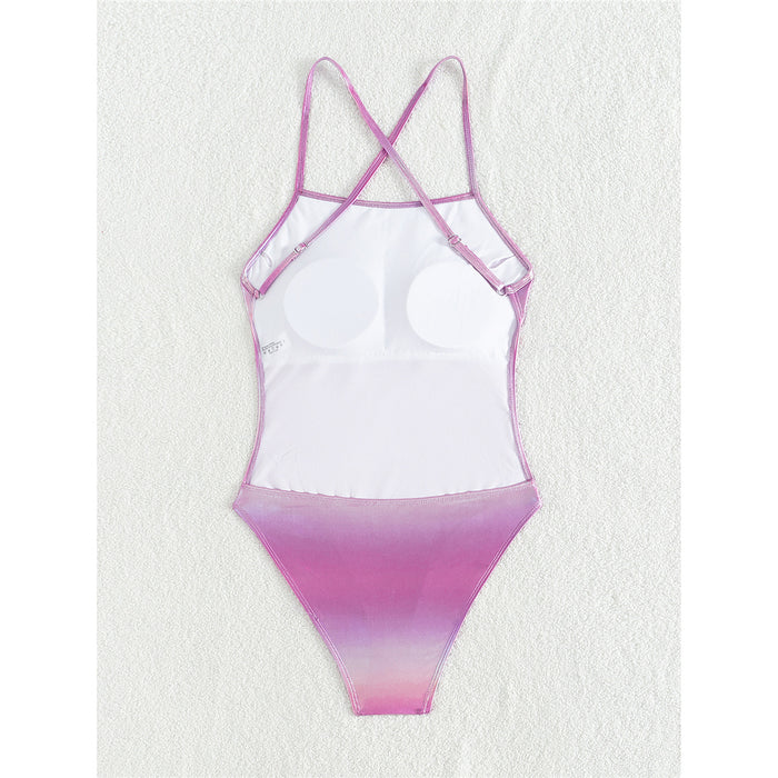 Renee PU Faux Leather Cross Back Monokini