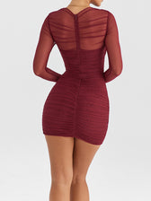Lydia Two Layer Mesh Skinny Sexy Mini Dress