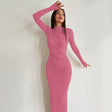 Donna Long Sleeve Sexy Maxi Dress