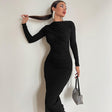 Donna Long Sleeve Sexy Maxi Dress