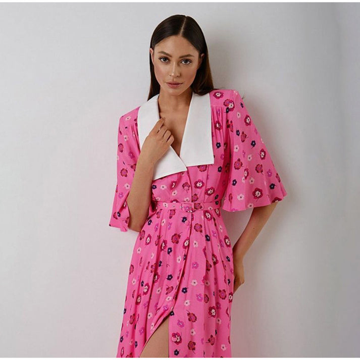 Cheryl Doll Collar Print Midi Dress – Ladies Style