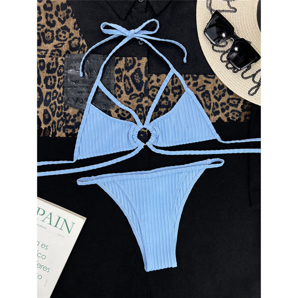 Karen Sexy Halter Ribbed High Leg Cut Bikini – Ladies Style