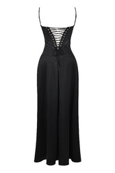 Wendy Lace-up Satin Maxi Dress