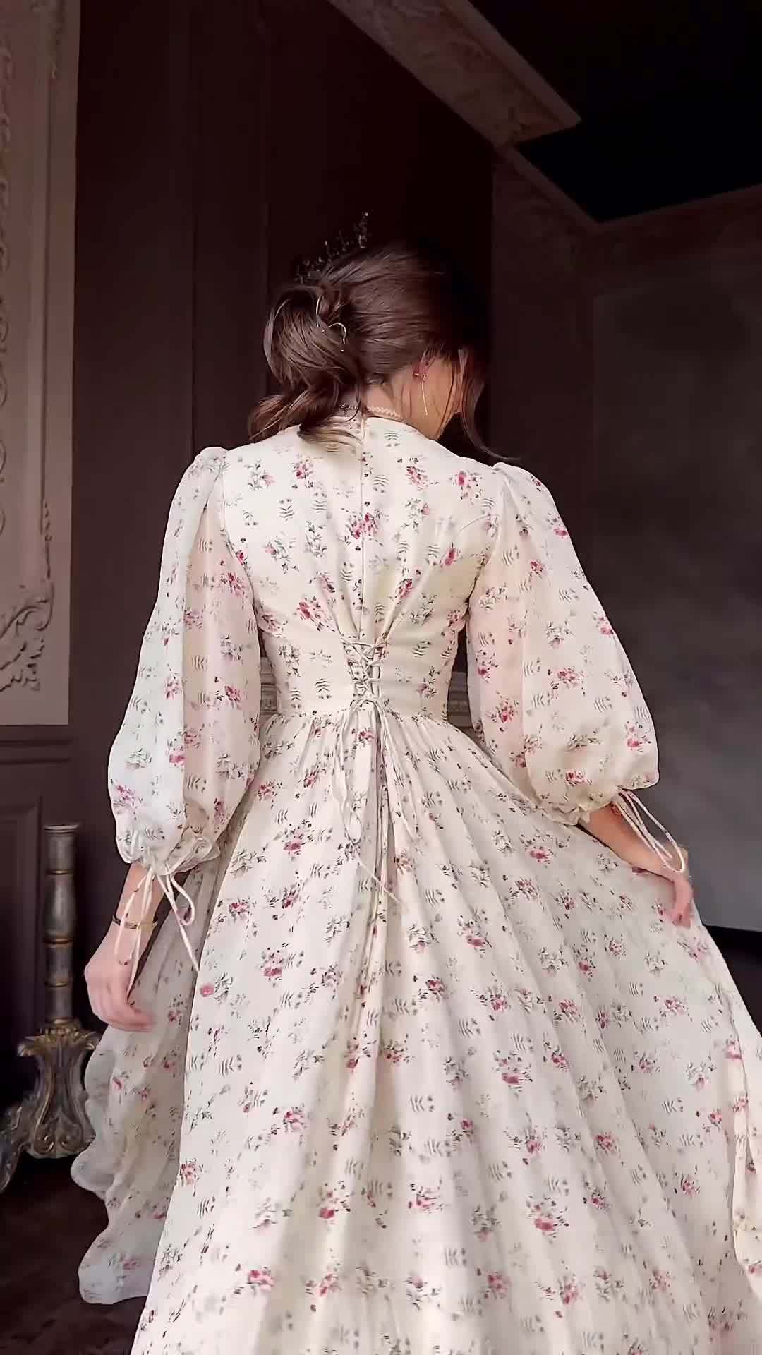 Cheryl Printed Lace Up Long Dress – Ladies Style