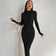 Donna Long Sleeve Sexy Maxi Dress