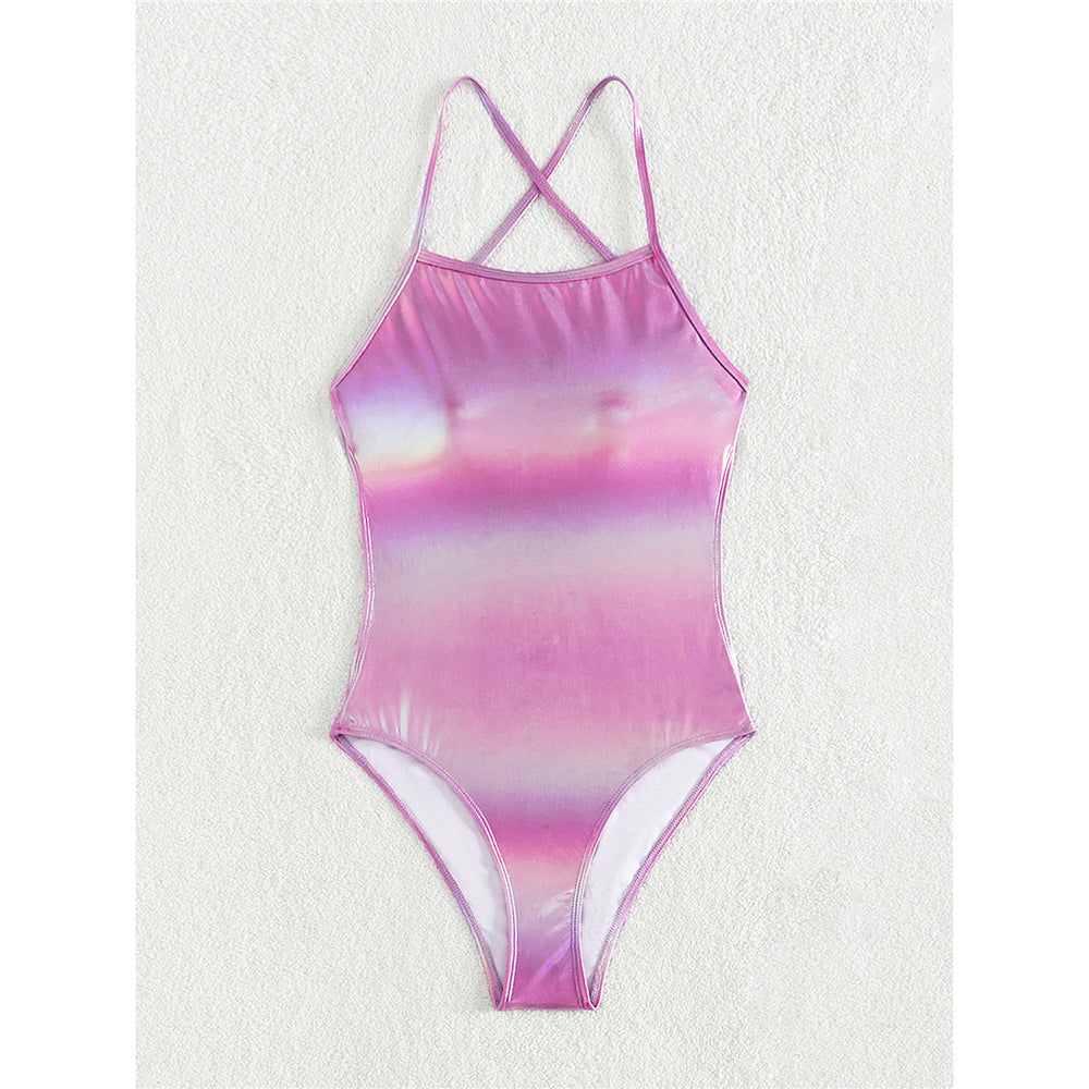 Renee PU Faux Leather Cross Back Monokini